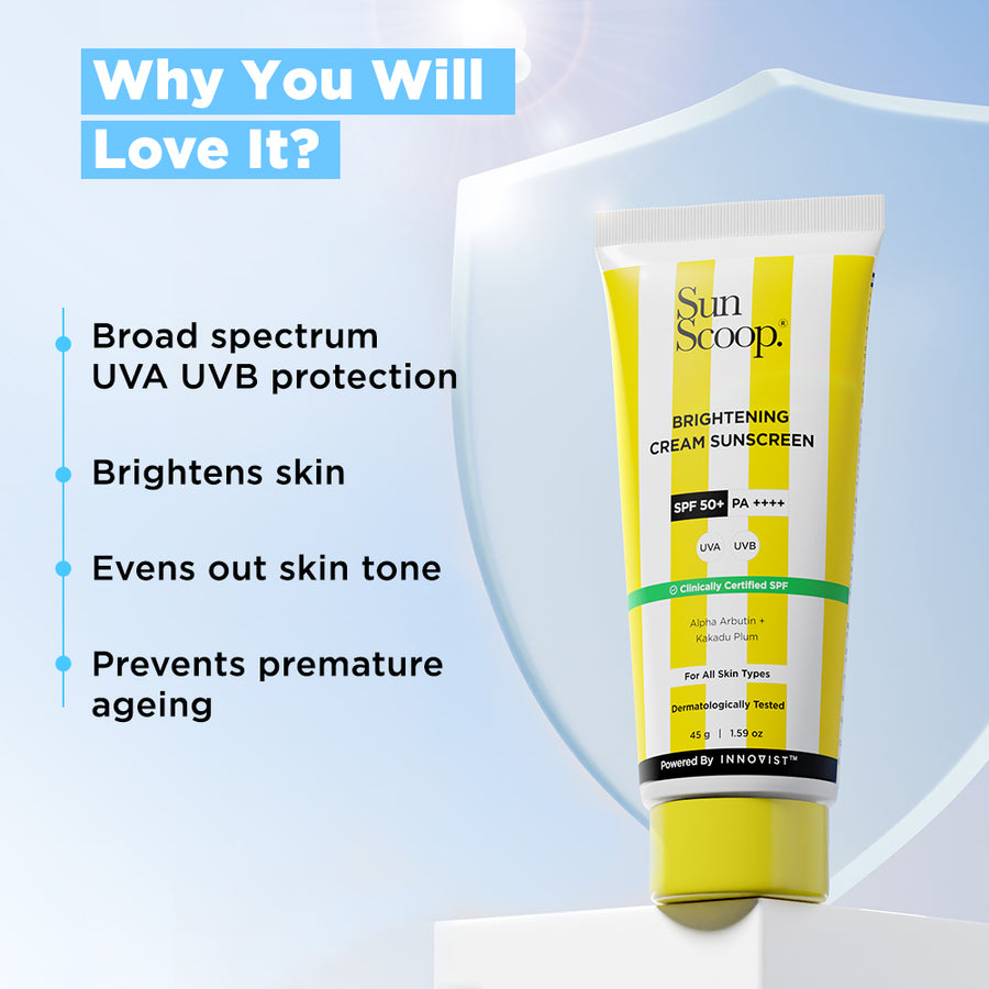 Skin Brightening Sunscreen with SPF50 for All Skin Types |Sunscoop
