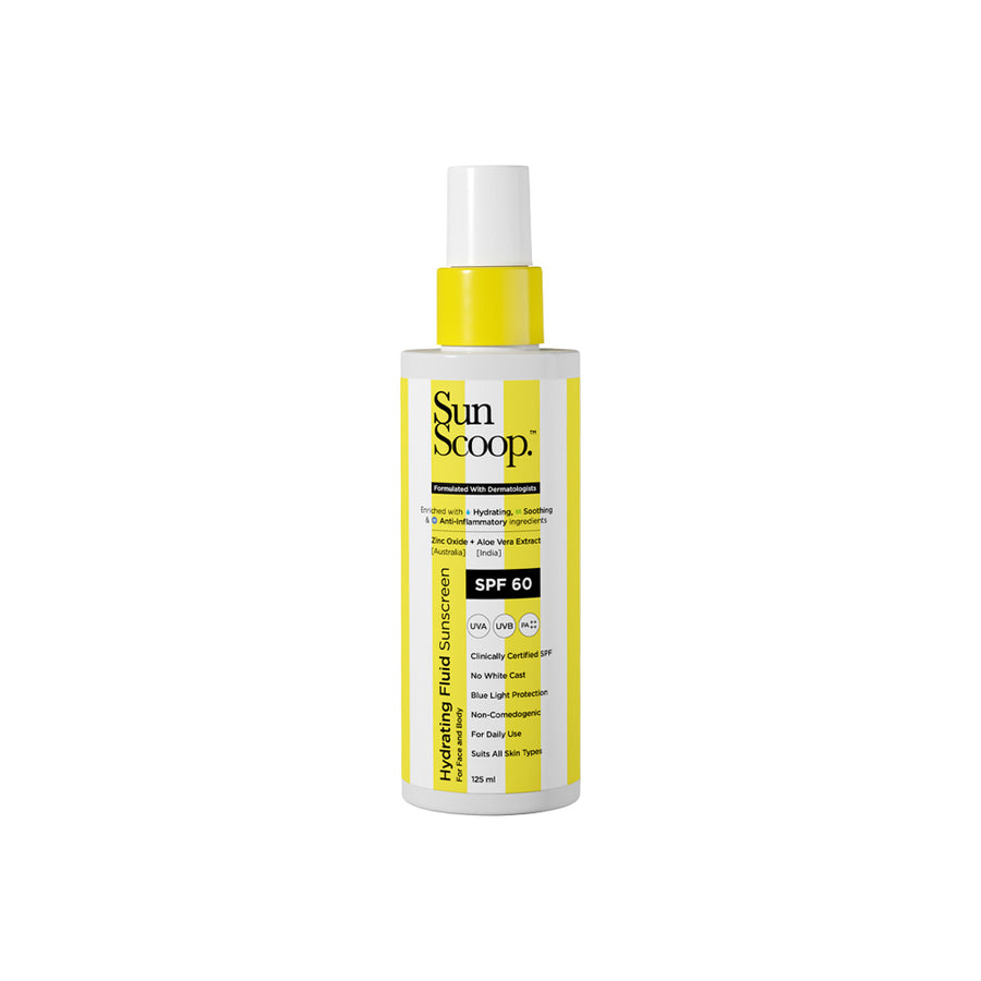 Hydrating Fluid Sunscreen Spray with SPF 60 for Face & Body | Sunscoop ...