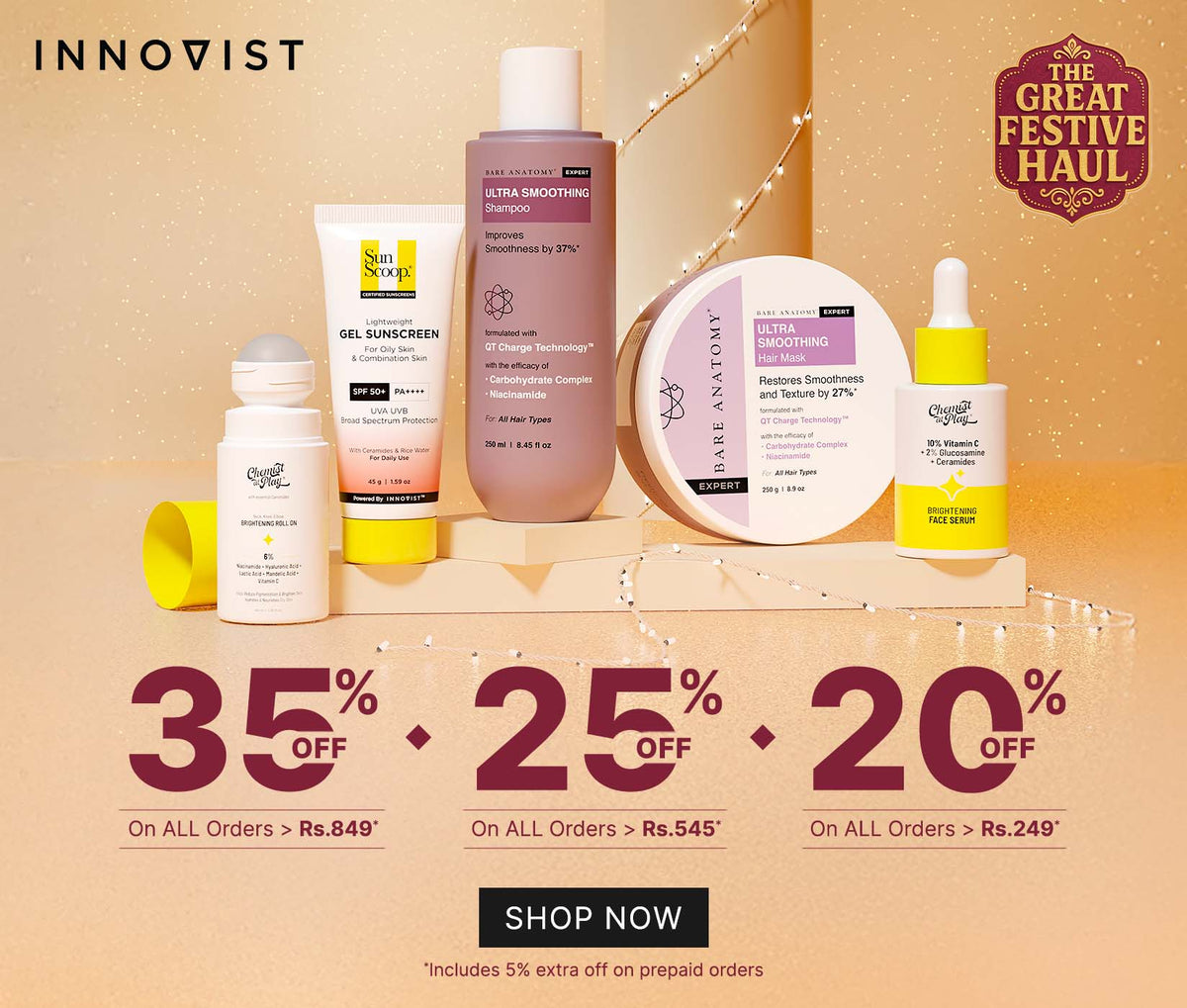 Innovist: Get Flat 35% OFF on Skincare, Haircare & Suncare Products