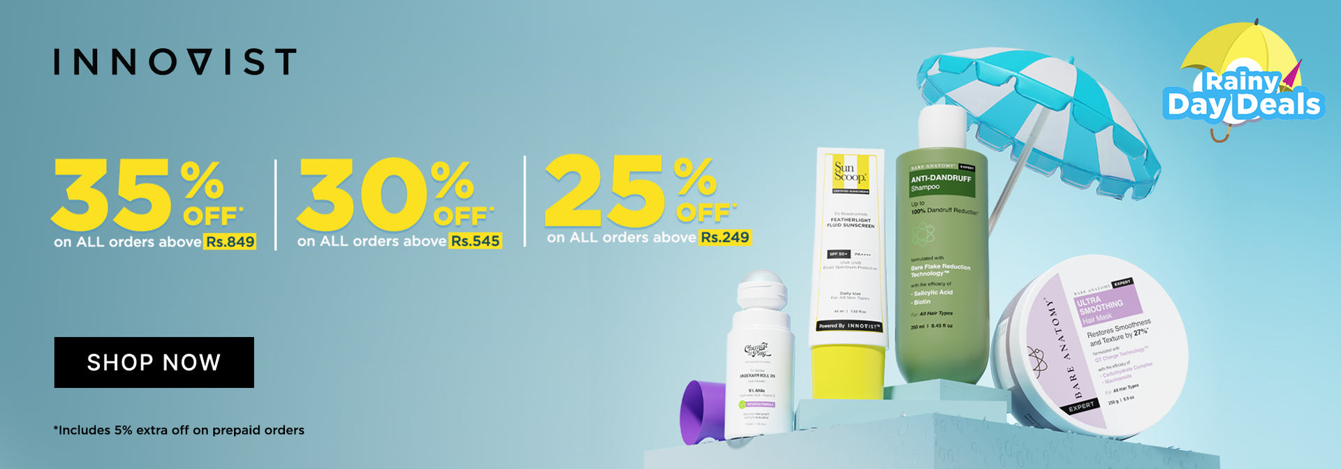 Innovist: Get Upto 35% OFF on Skincare, Haircare & Suncare Products