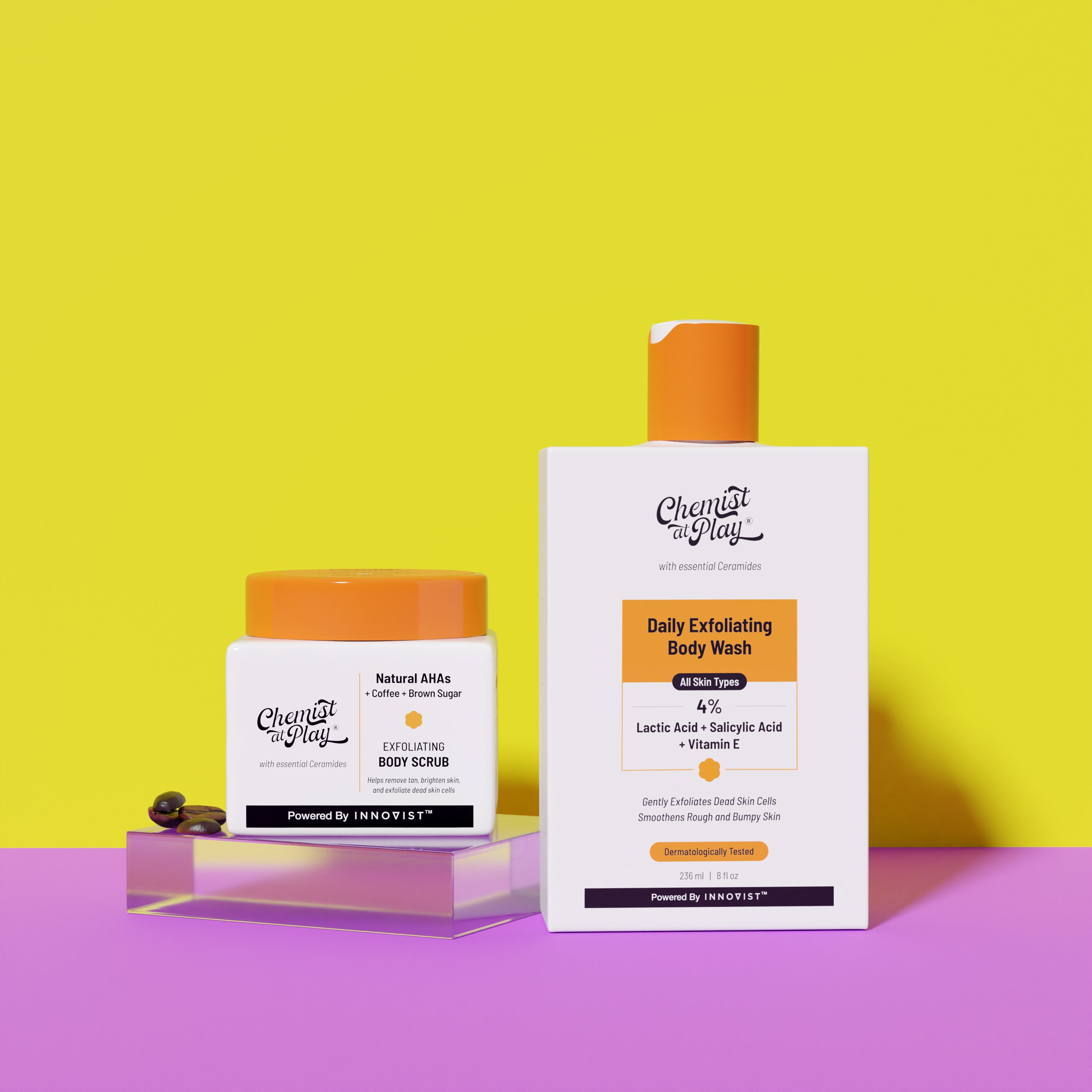 Buy Exfoliating Bodywash & refreshing Underarm Roll On Duo | Innovist