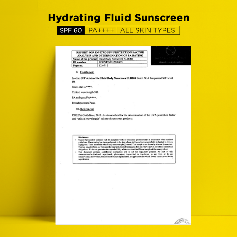 Hydrating Fluid Sunscreen for Face & Body, SPF 60 & PA++++ | Sunscoop ...