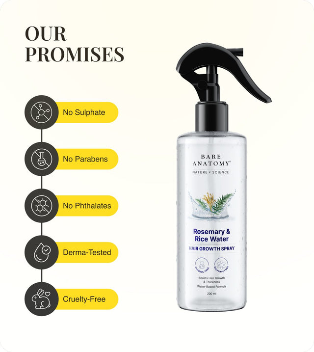 Rosemary & Rice Water Hair Growth Spray -200ml - Bare Anatomy