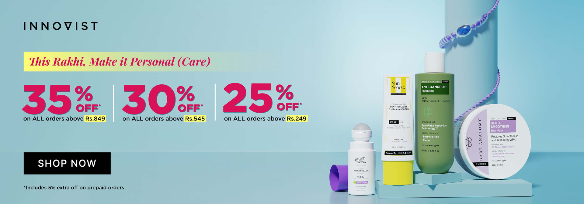 Innovist: Get Upto 35% OFF on Skincare, Haircare & Suncare Products