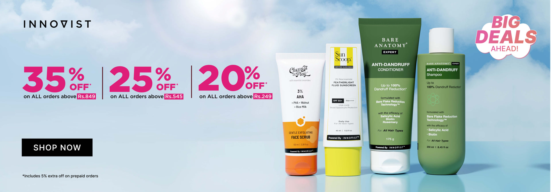 Innovist: Get Upto 35% OFF on Skincare, Haircare & Suncare Products