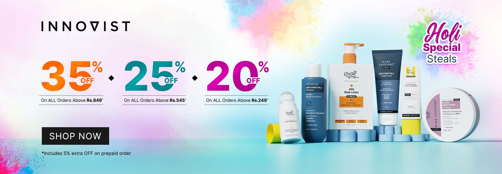Innovist: Get Flat 35% OFF on Skincare, Haircare & Suncare Products