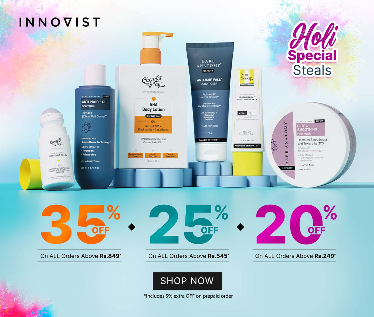 Innovist: Get Flat 35% OFF on Skincare, Haircare & Suncare Products