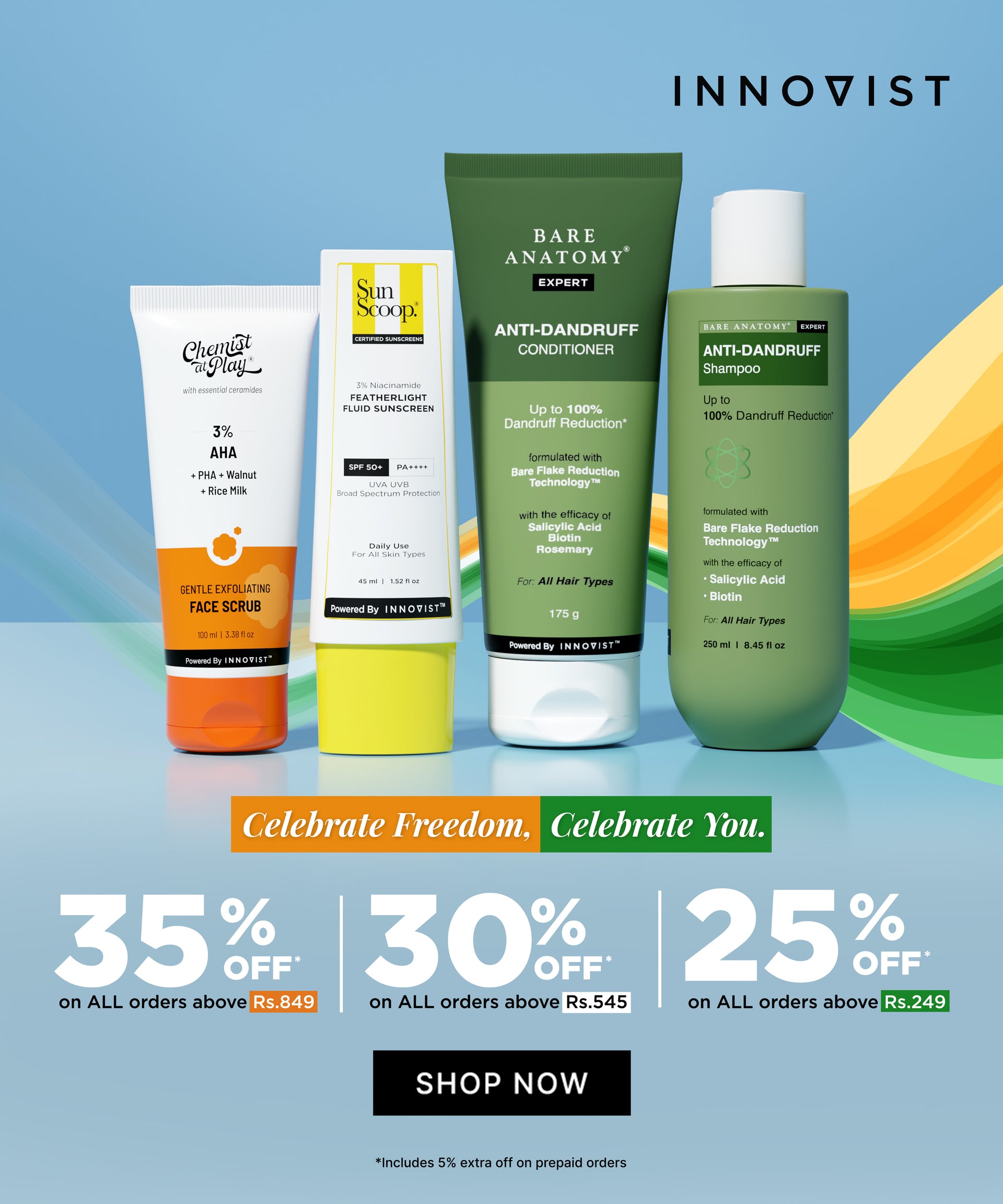 Innovist: Get Upto 35% OFF on Skincare, Haircare & Suncare Products